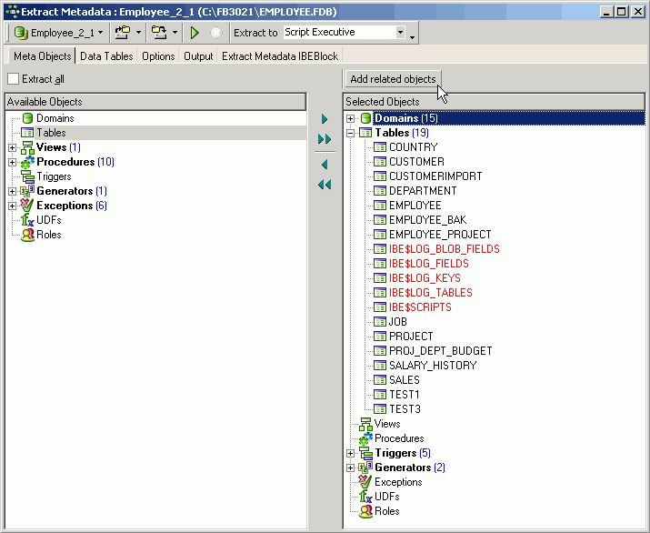 the database experts Doc/Extract metadata